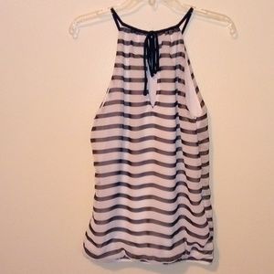 Express | Tops | Sexy Express Black White Striped Halter Tank Top ...